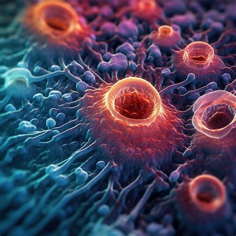 Premium Ai Image Human Cell Microscope