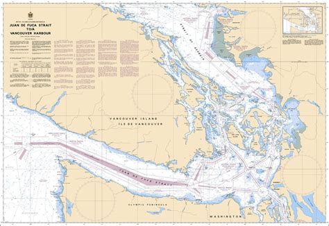 Chs Chart 3601 Juan De Fuca Strait To à Vancouver Harbour Captains