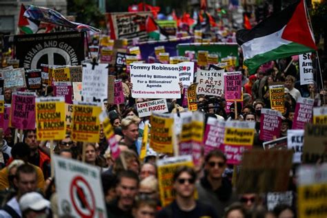 Anti Immigration Activist Tommy Robinson And Counter Protesters Rally