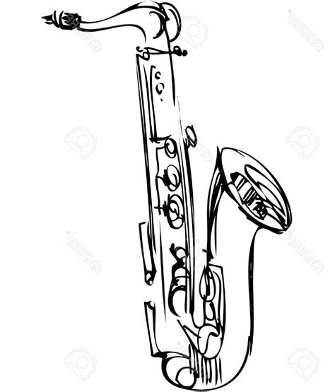 Saxophone Drawing Pencil At Clayton David Blog