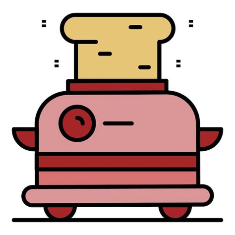 Premium Vector Vintage Toaster Icon Outline Vintage Toaster Vector Icon Color Flat Isolated