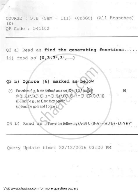 Discrete Structures 2016 2017 Be Computer Engineering Semester 3 Se Second Year Cbgs Question