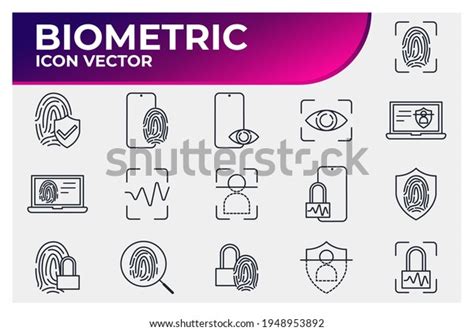 Set Biometric Icon Biometric Pack Symbol Stock Vector Royalty Free