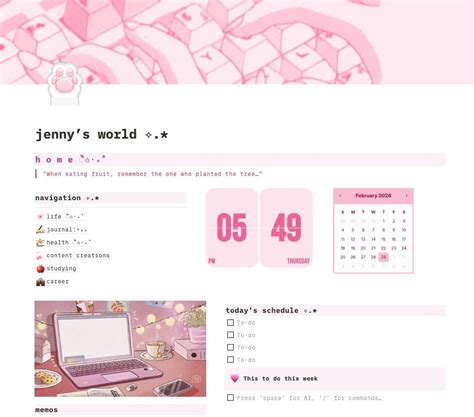 Pastel Notion Template