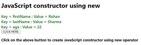 Creating Javascript Constructor Using The “new” Operator