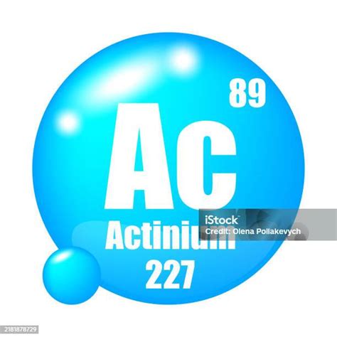 Actinium Icon Ac Chemical Element Atomic Number 89 Mass 227 Blue Sphere