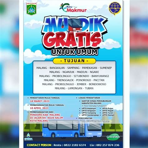 Rute Dan Cara Daftar Mudik Gratis Pemkab Malang Tugu Jatim Id