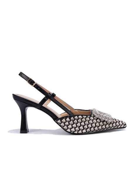 Rosace Escarpins à Boucle Ornée En Strass