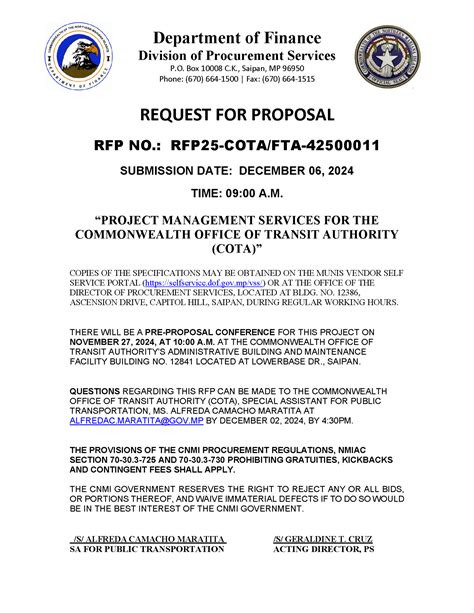 Rfp For Project Management Services Rfp25 Cotafta 42500011 Transit