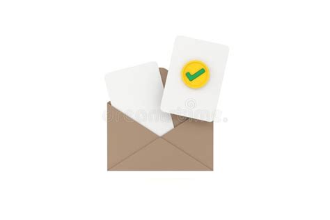 Open Mail Envelope Icon With Check Mark Isolated Render Approvement Concept Stock Illustration Open Mail Envelope Icon With Check Mark Isolated Render Approvement Concept Stock Illustration