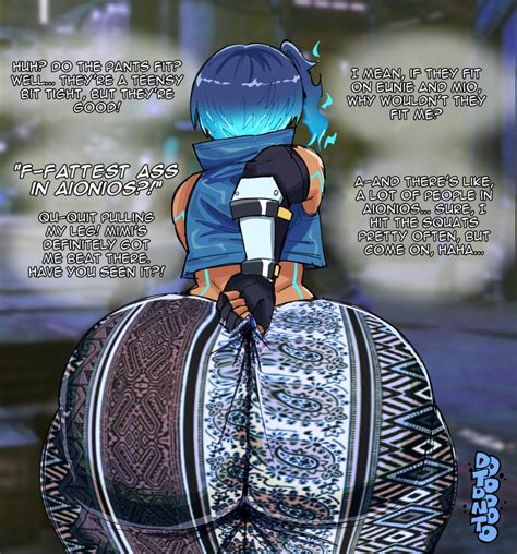 rule 34 1girls adjusting clothes arm gloves armwear ass big ass blue
