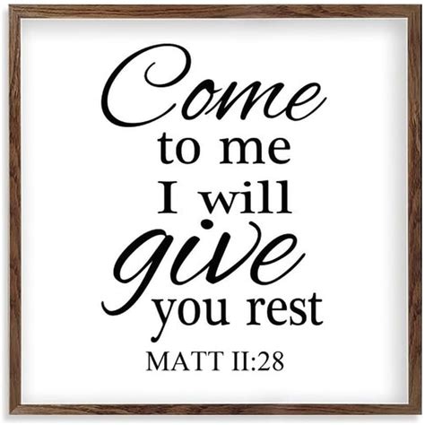 Wall Decor With Quotes Come To Me I Will Give You Rest Wood Farmhouse