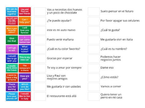Oraciones En InglÉs Match Up