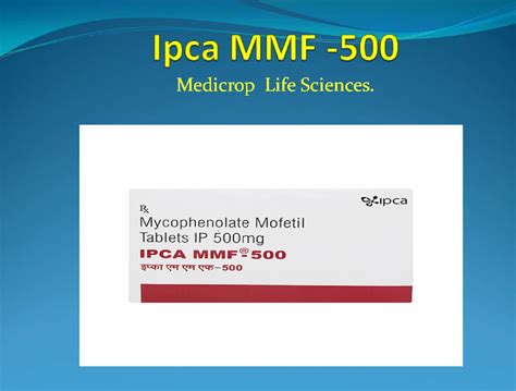Mycophenolate Mofetil Tablets 500 Mg Ipca Mmf 500 Mg From India At Rs 775 64 Stripe