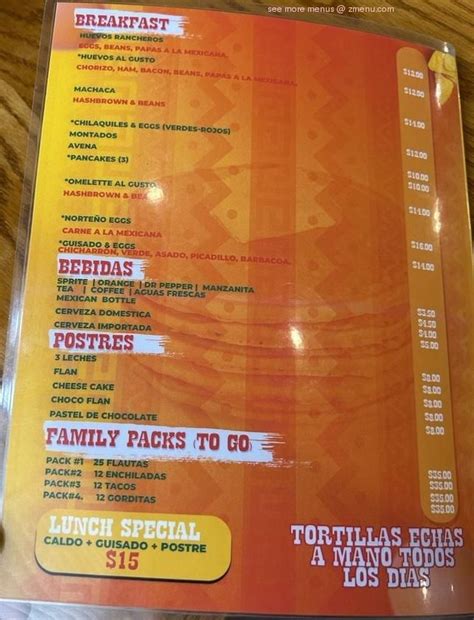 Online Menu Of Ta Chingon Comida Mexicana Restaurant El Paso Texas