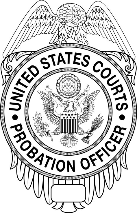 Artstation Us Courts Probation Officer Badge Blank Toolpath Vector