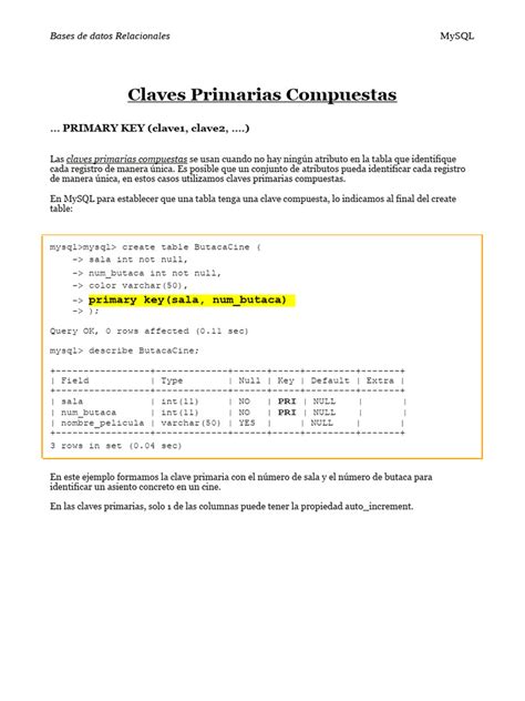 Comandos 3 Mysql Pdf Base De Datos Relacional Ciencias De La