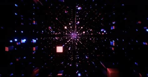 Light Red And Blue Abstract Cubic Dimension Background Vj Loop With