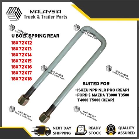 U Bolt Spring Rear 18x72x12 1818x73x12 18 Daihatsu Delta Isuzu Hicom