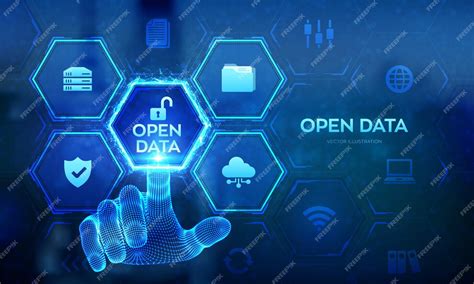 Premium Vector Open Data Database Digital File Storage System Software Online Documentation