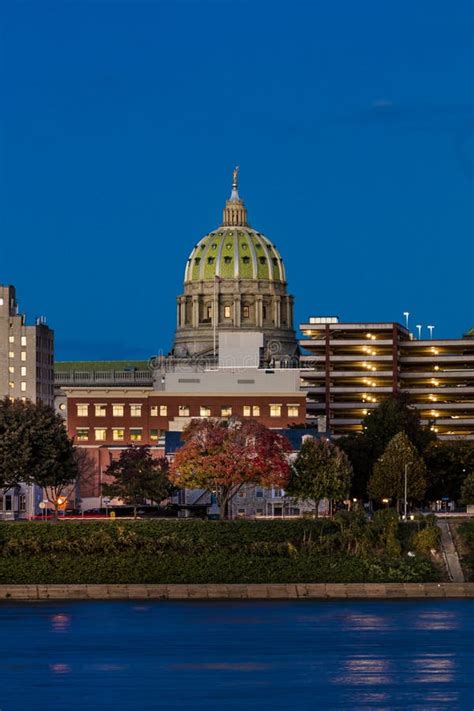 October 25 2016 Harrisburg Pennsylvania City Skyline And State