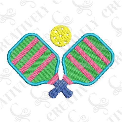 Pickleball Embroidery Designs Etsy