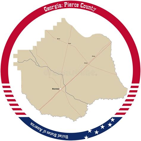 Map Of Pierce County In Georgia Usa Stock Vector Illustration Of