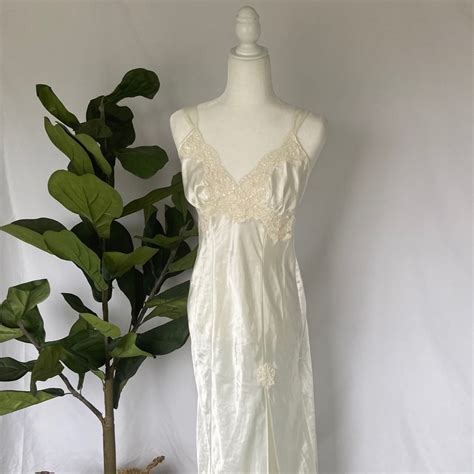 Vintage Victorias Secret Satin Lace Night Gown Gem