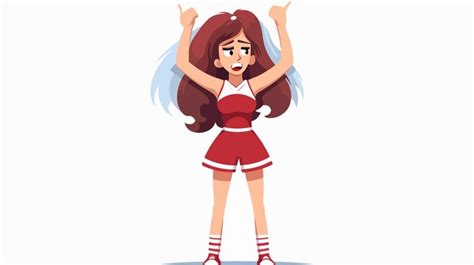 Cheerleader Woman Cartoon Illustration Premium Ai Generated Vector