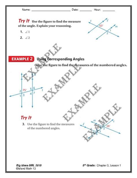 Big Ideas Mrl 8th Grade Chapter 3 Lesson 1 Guided Notes By Island Math 13