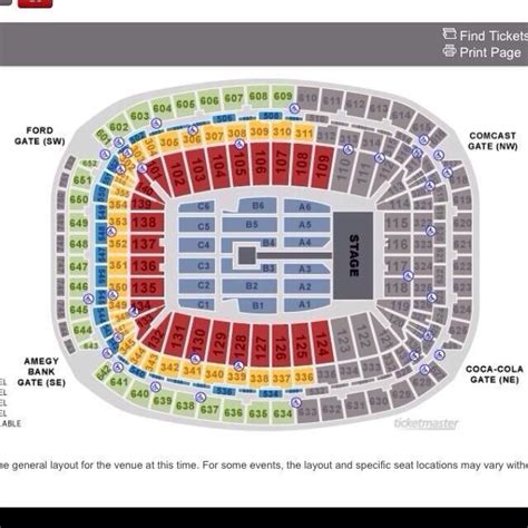 Seating Map For Nfl Super Bowl Game At Levi Stadium In Detroit Michigan