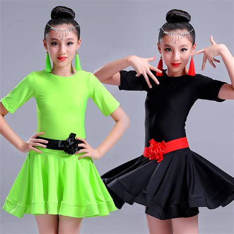 儿童拉丁舞裙演出服女孩拉丁服装少儿恰恰练功服特价2021新款女童虎窝淘