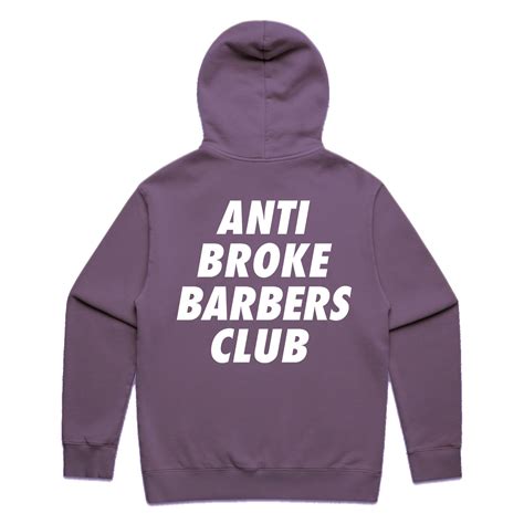 Trademark Hoodie Rooted Purple Anti Broke Barbers Club
