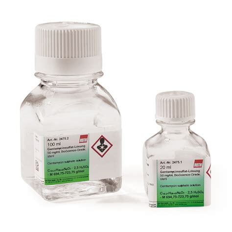 Gentamicin Solution 50mgml In Deionized Water Liquid Sterile