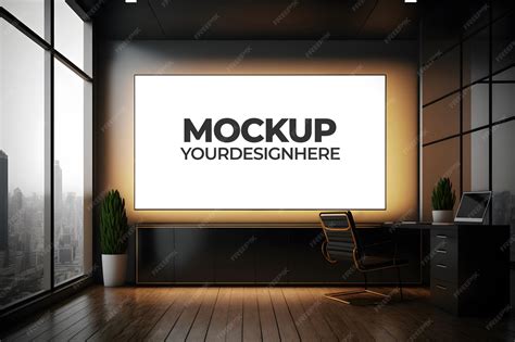 Premium Psd Big Empty Led Screen Branding Mockup Empty Led Screen