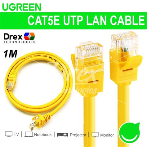 1m Ugreen 1m Cat5e Utp Ethernet Cable 1 Meter Yellow Lazada Ph