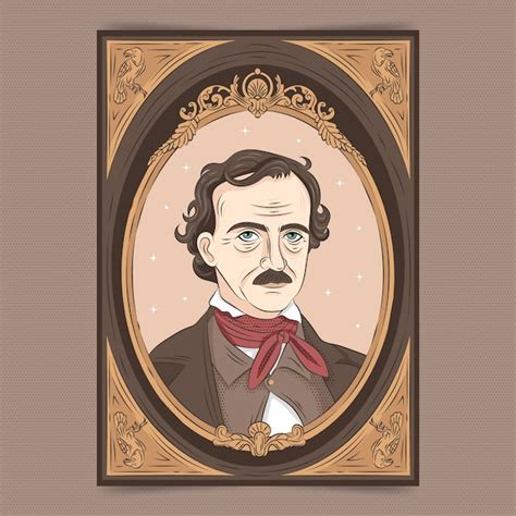 Free Vector Hand Drawn Edgar Allan Poe Illustration