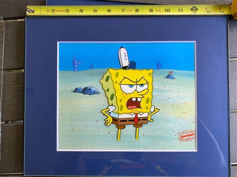 Rare Spongebob Squarepants Production Cel From First Season Framed W Coa 4553766307