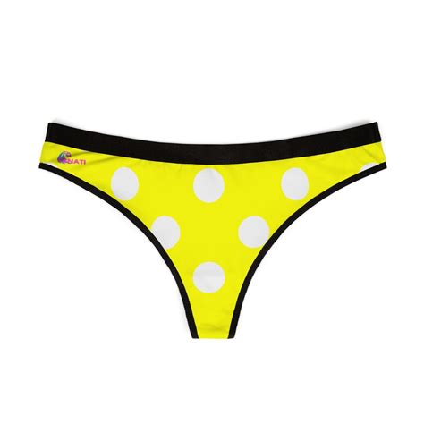 Womens Yellow Polka Dot Thong Etsy