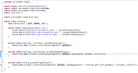 Java The Method Flatmapping Dish Toset Is Undefined For The Type Grouping Stack