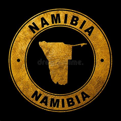 Gold Emblem Of Namibia Map Stock Illustration Illustration Of