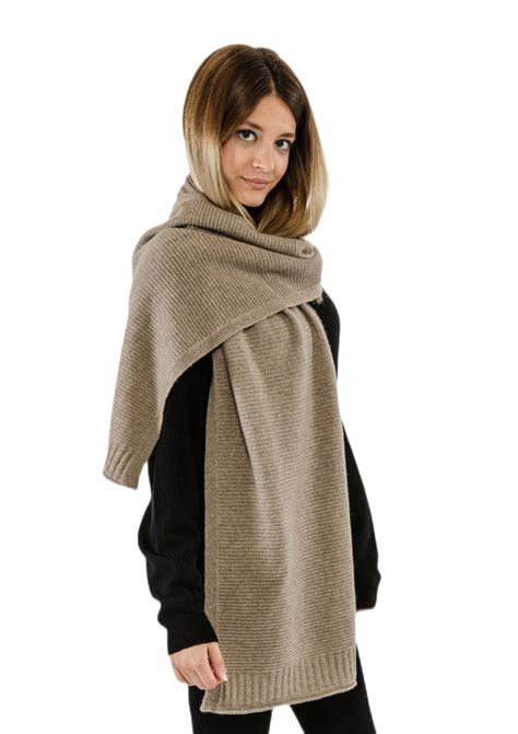 Ampia Sciarpa Donna In Cashmere Perla