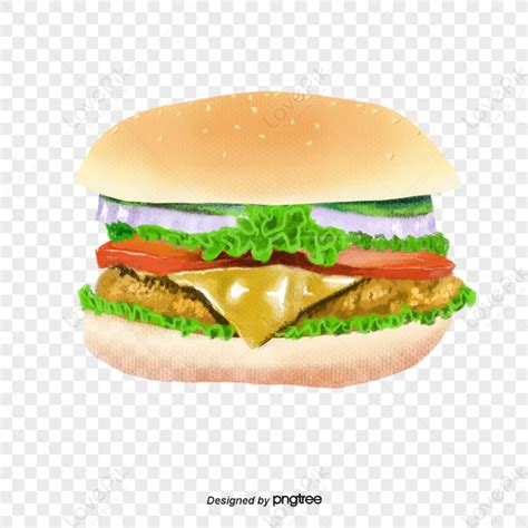 자유형 미국 패스트 푸드 햄버거삽화기호 Png 일러스트 무료 다운로드 Lovepik