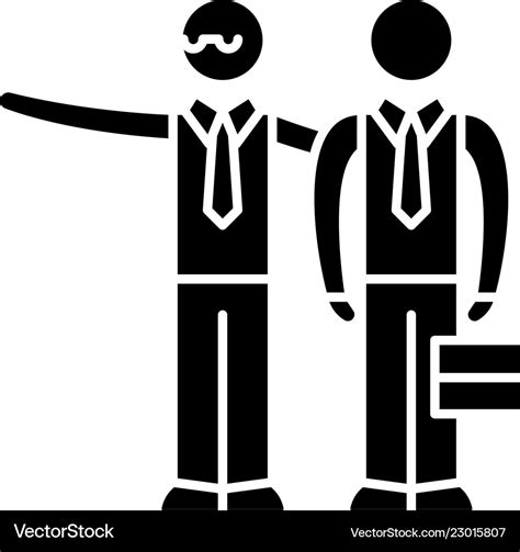Mentoring Black Icon Sign On Isolated Royalty Free Vector