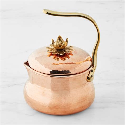 Ruffoni Historia Hammered Copper Tea Kettle With Lotus Knob 3 Qt Williams Sonoma
