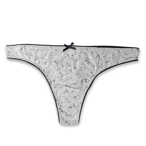 Printed Gray Thong Panty Unishopz