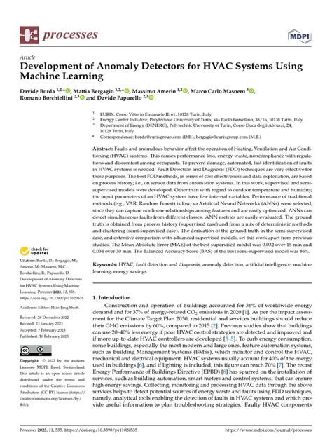 Hvac Anamoly Detection Pdf Support Vector Machine Artificial Neural Network