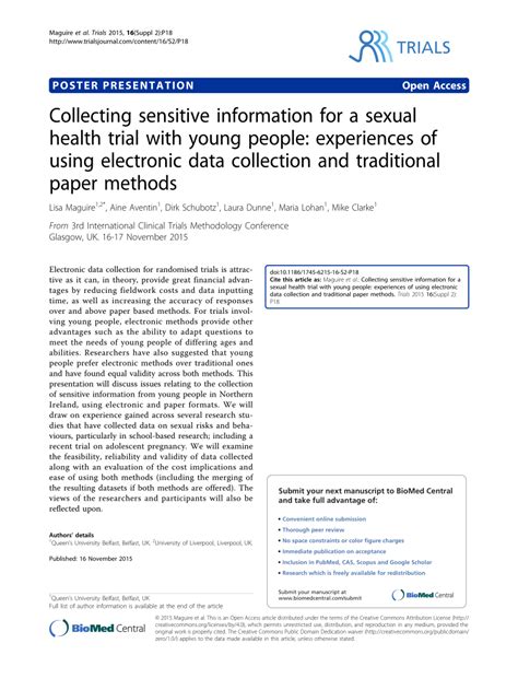 Pdf Collecting Sensitive Information For A Sexual Health Trial With