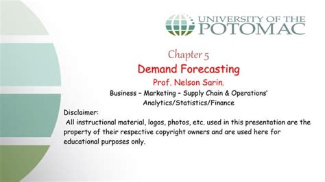 Chapter Five Demand Forecasting Pptx