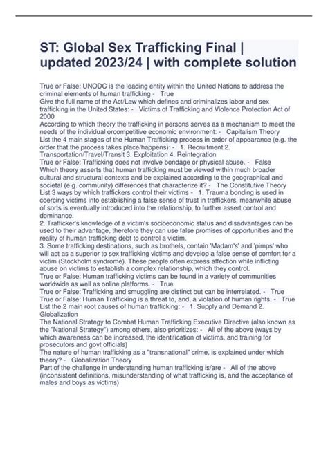 St Global Sex Trafficking Final Updated 202324 With Complete